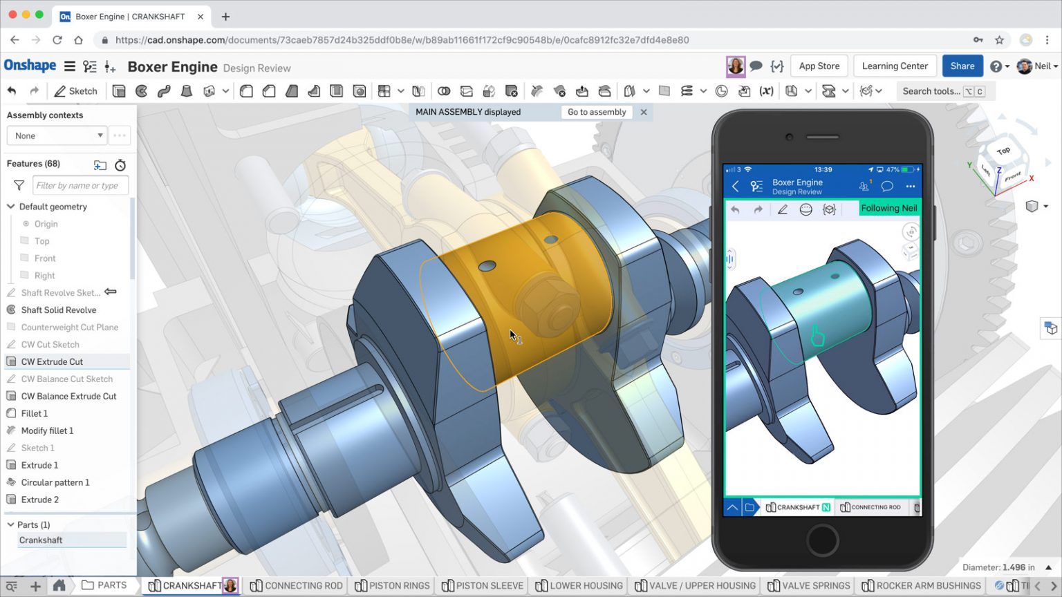 Onshape, diseño 3D 100% online - Bitfab